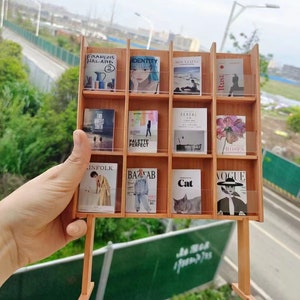 1:6 Magazine Holder Miniature Book Floor Stand Display Dollhouse Modern ...