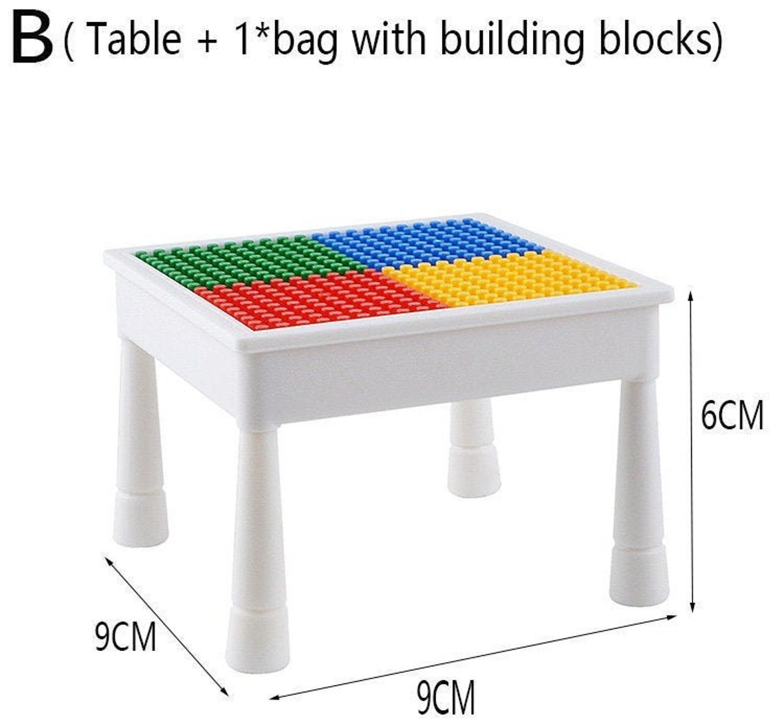 Miniature Building Block Table Dollhouse Multi Activity Table Set Mini ...