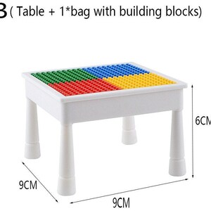 Miniature Building Block Table Dollhouse Multi Activity Table Set Mini ...