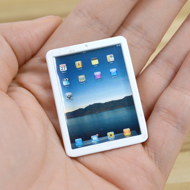 Doll Tablet Miniature Computer 1:12 Scale Tablet Personal Computer for ...
