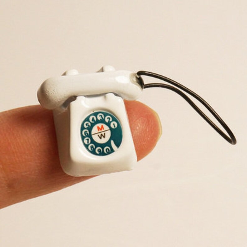 Dollhouse Rotary Dial Telephone 1 12th Scale Telephone Miniature Metal ...