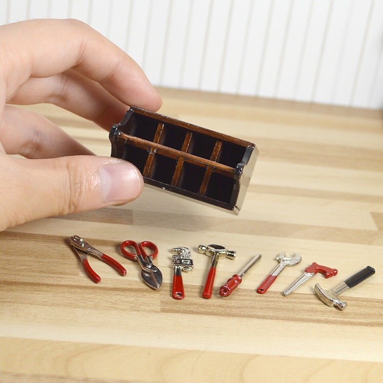 Miniature Wood Tool Box Collection Dollhouse Miniature Tool - Etsy