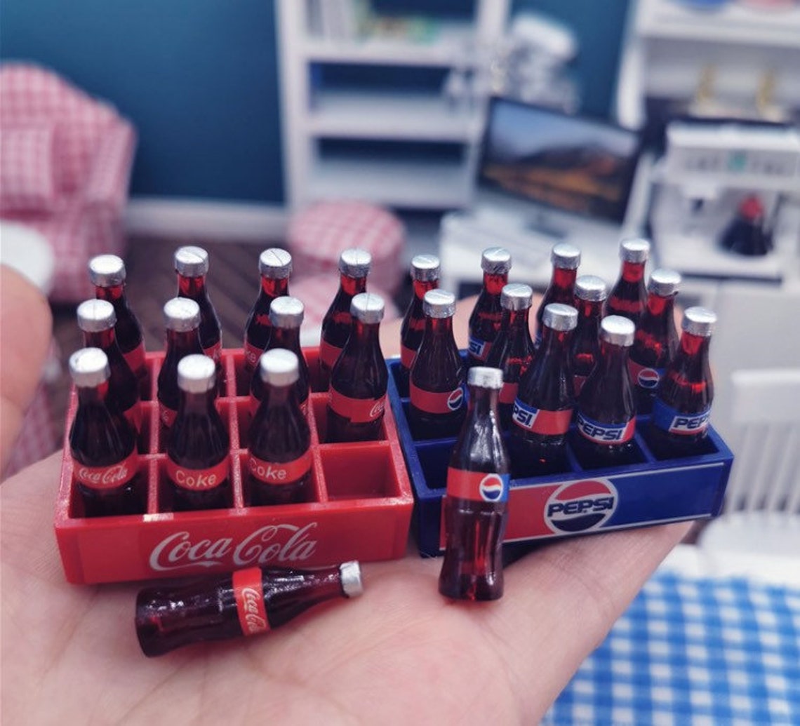 Doll House Miniature Coke Container a Dozen Coke Bottles Mini | Etsy