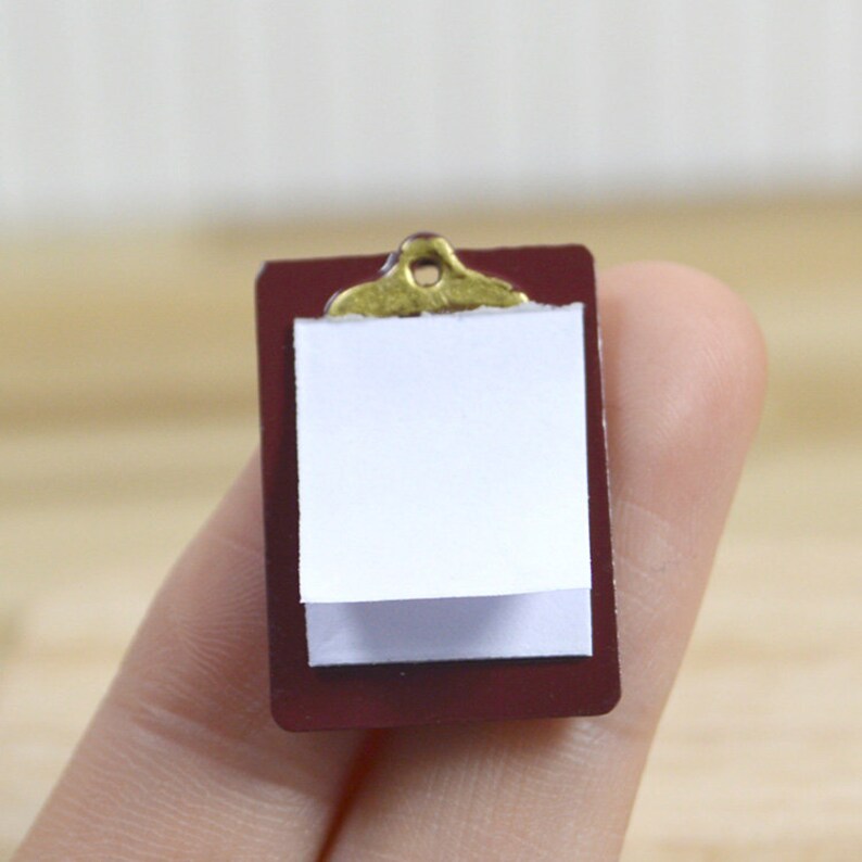 Miniature Clipboard With Paper Dollhouse and Playhouse Decor Miniature ...