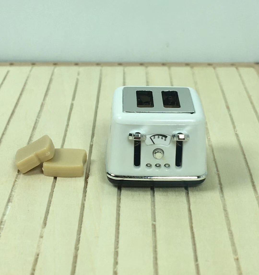 Dollhouse Miniature Toaster Mini Modern White Bread Machine | Etsy