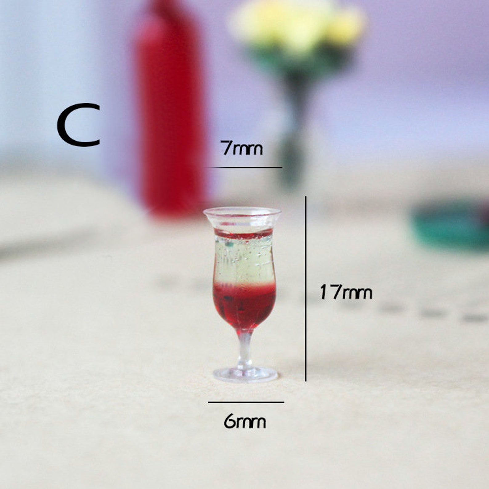 Miniature Red Wine Glasses 1/12 Scale Alcoholic Drinks Bar and Party ...