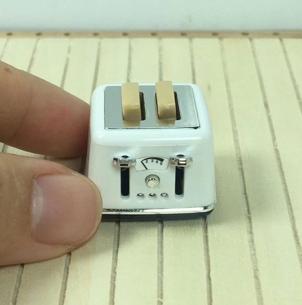 Dollhouse Miniature Toaster Mini Modern White Bread Machine | Etsy