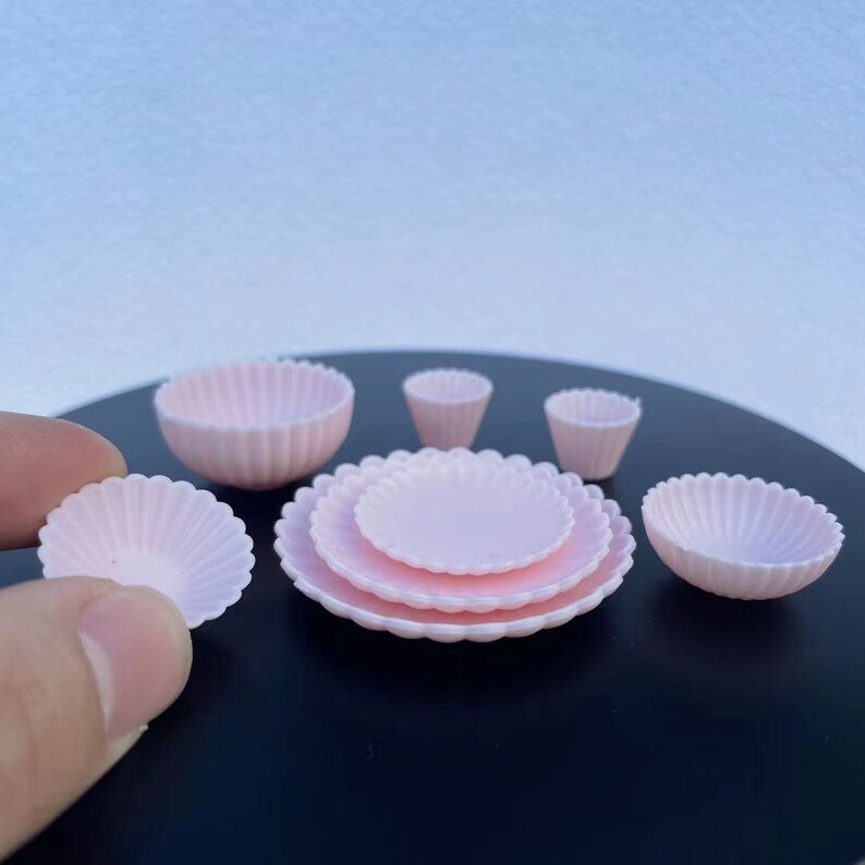Miniature Plate Set Dollhouse Kitchen Dinnerware Set Mini | Etsy