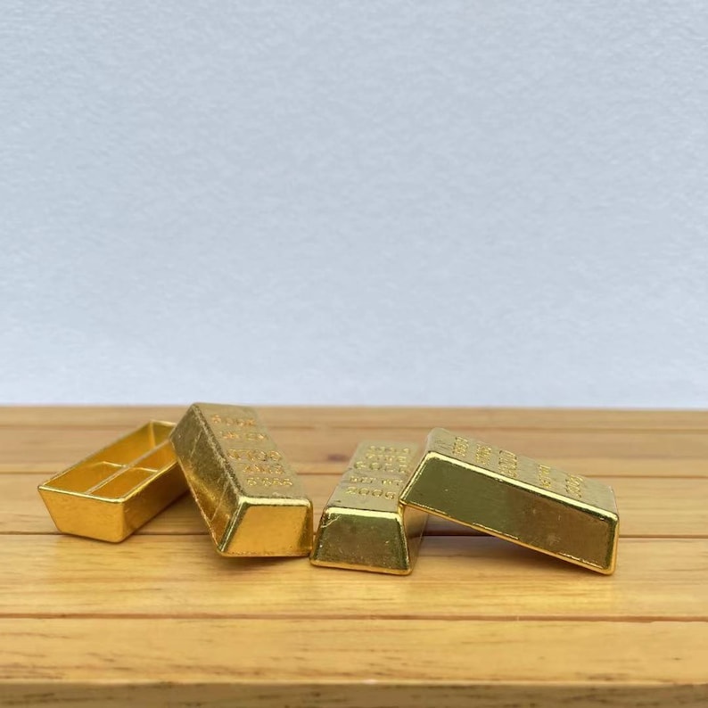 Miniature Gold Bar 1:6th Scale Dollhouse 1 Piece Gold Bricks Dolls ...