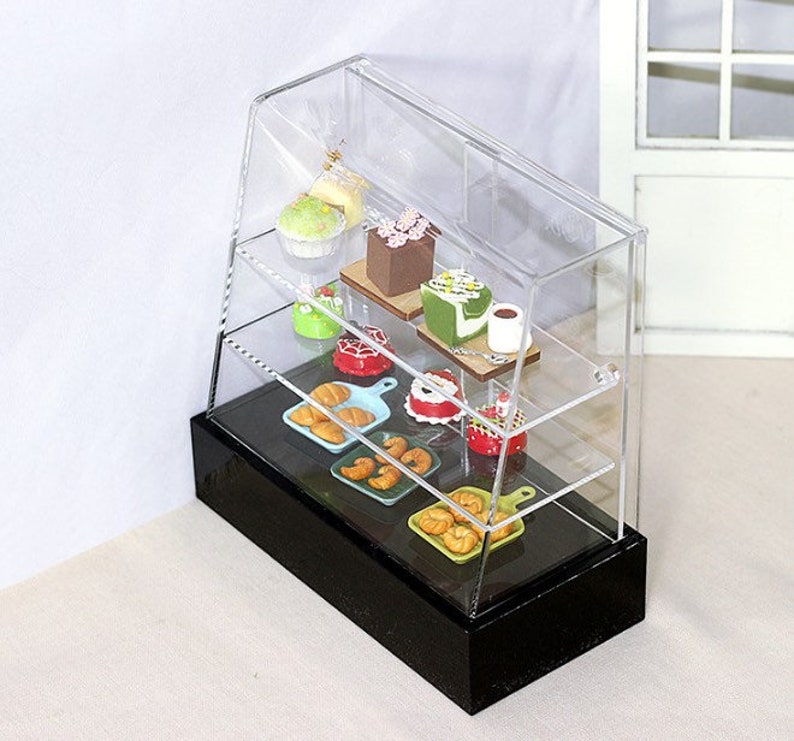 Miniature Cake Showcase Clear Acrylic and Black 1/12 Scale - Etsy