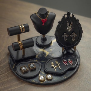 1:6 Miniature Jewelry and Jewelry Display Set Doll Earring BJD Necklace ...