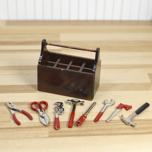 Miniature Wood Tool Box Collection Dollhouse Miniature Tool Box With ...