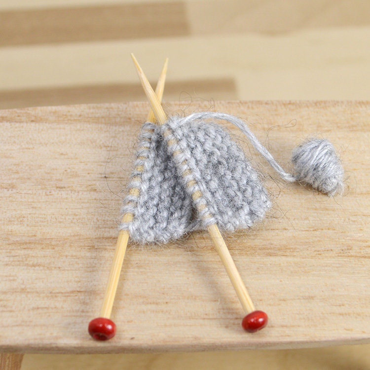 Miniature Knit in Progress Dollhouse Miniature Knitting - Etsy