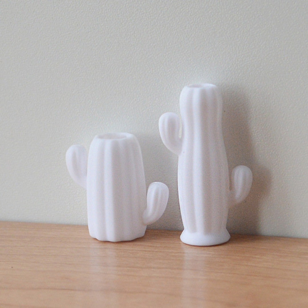 1:6 Miniature Cactus Shape Vase Dollhouse Living Room Decor 2 Piece ...
