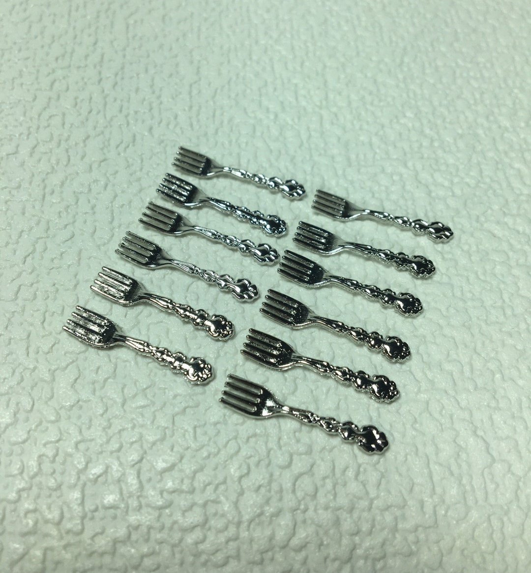 12 Pieces Dollhouse Miniature Metal Forks 1:12 Scale Dolls Forks - Etsy