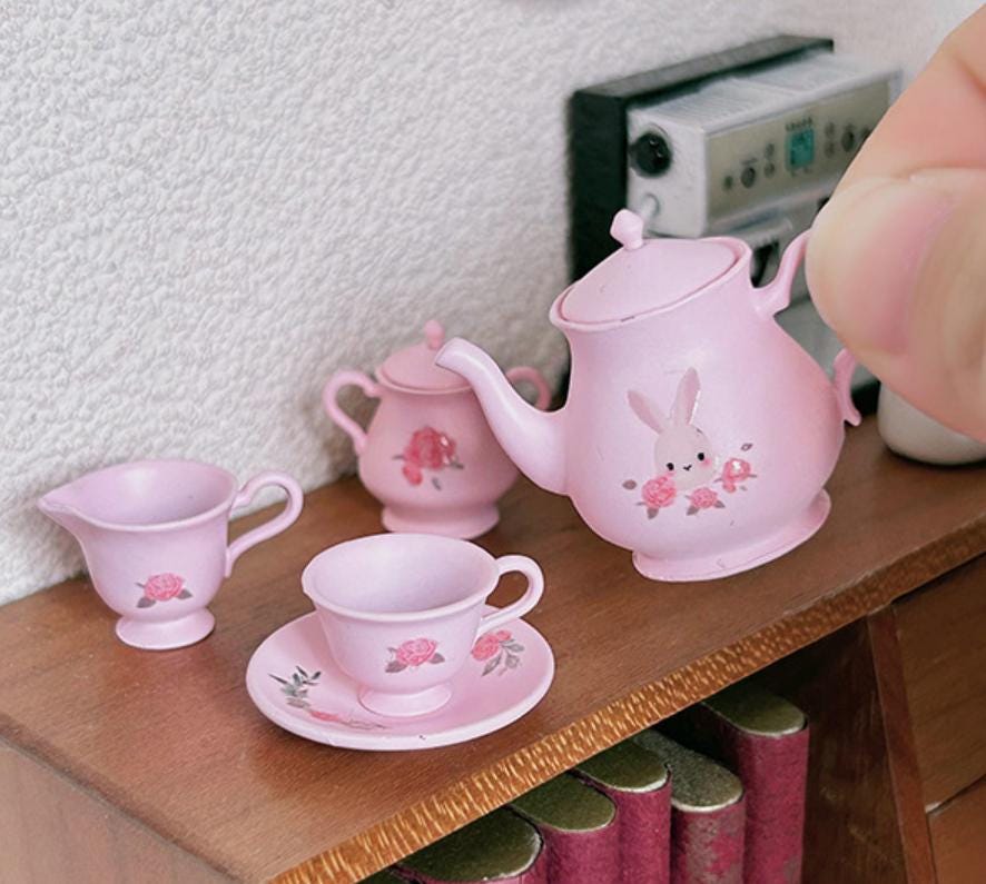 1:6 Miniature Tea Set Doll Tea Party Accessory Miniature Teapot Cup and ...
