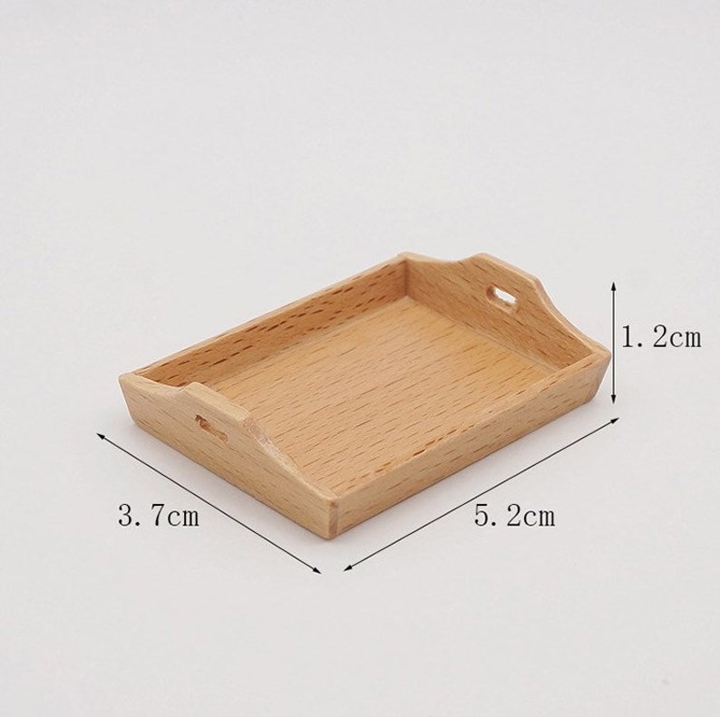 Miniature Wooden Tray 1/12 Scale Mini Food Serving Tray - Etsy