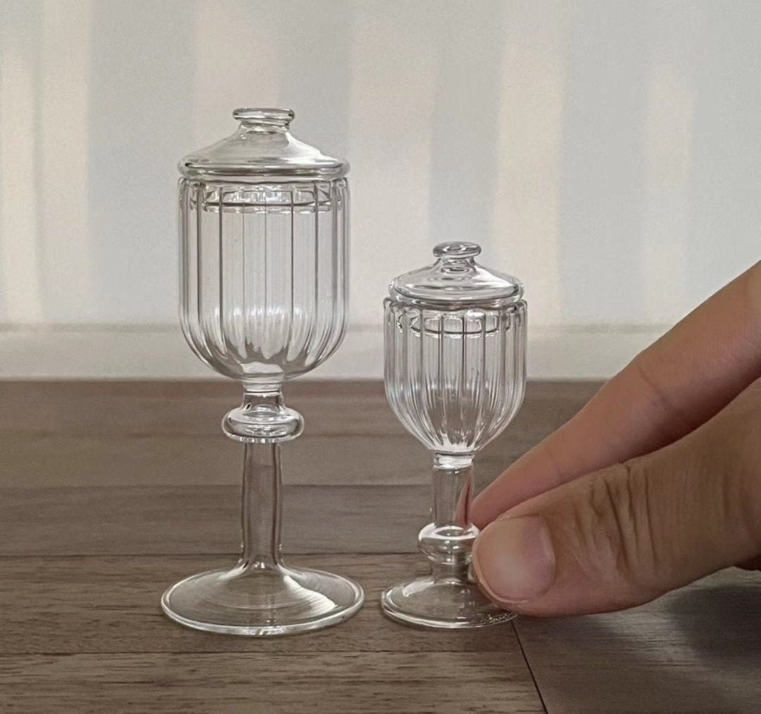 Dollhouse Real Glass Storage Jar Miniature Candy Jars Doll Wedding ...
