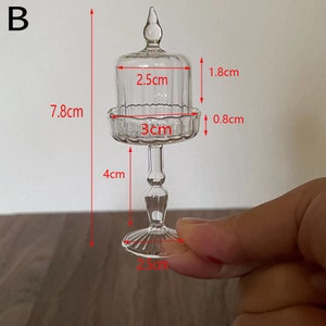 Miniature Real Glass Domed Cake Stand Dollhouse Glass Serveware ...