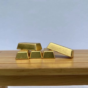 Miniature Gold Bar 1:6th Scale Dollhouse 1 Piece Gold Bricks Dolls ...