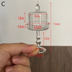 Miniature Real Glass Domed Cake Stand Dollhouse Glass Serveware ...
