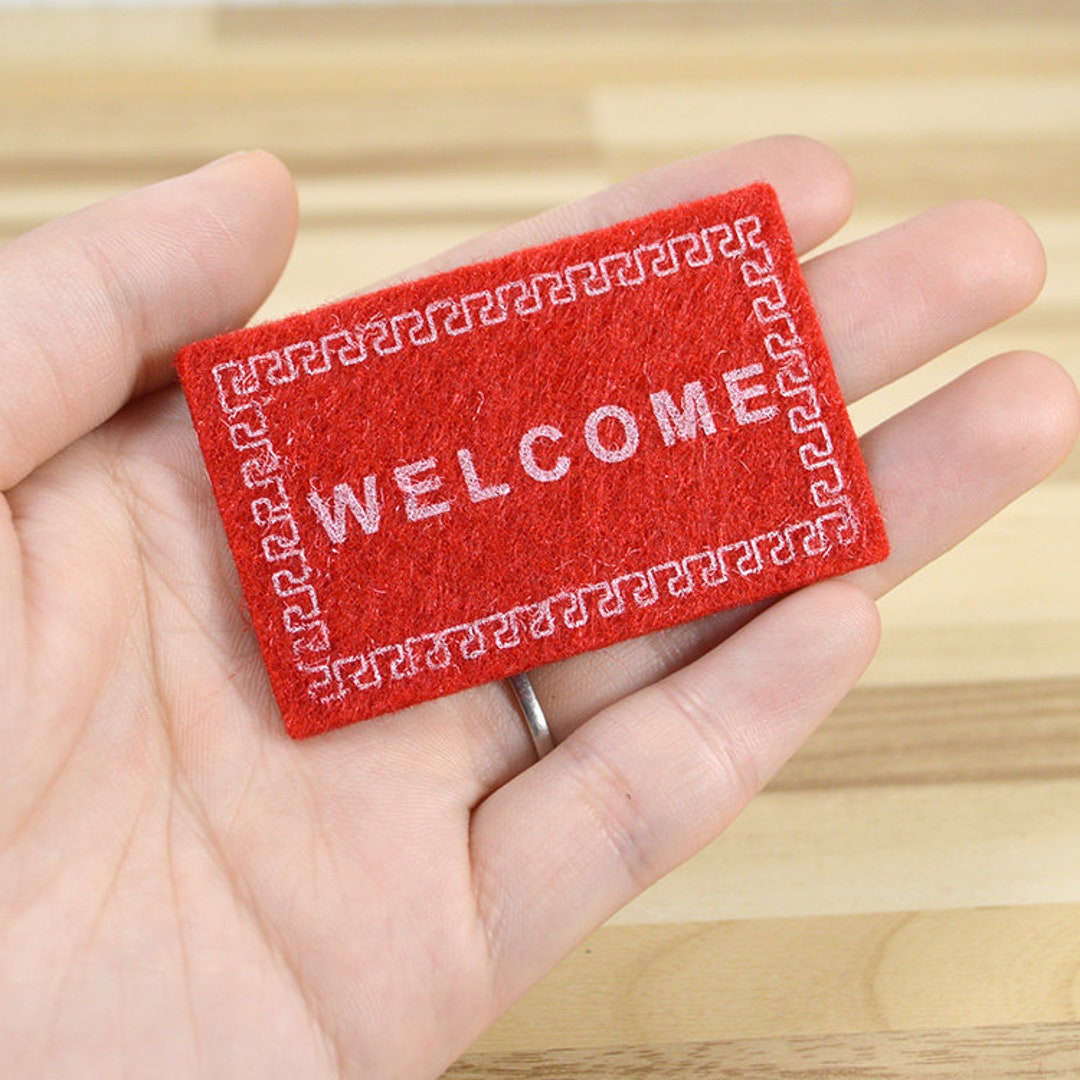 Dollhouse Welcome Entry Door Rug Miniature Dollhouse Rug Carpet Floor ...