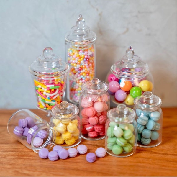 Miniature Dollhouse Apothecary Jars With Lids - Etsy