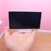 Dollhouse Miniature TV Mini Doll Television Mini Wall Hang Stand Flat ...