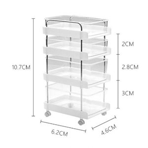 1:6 Miniature Storage Cart Dollhouse Kitchen Office Rolling Storage ...