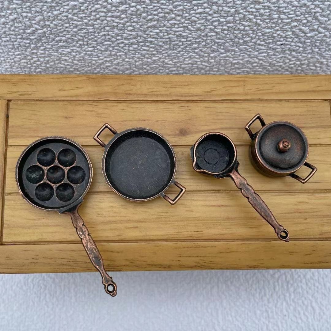 Miniature Distressed Cooking Pots Dollhouse Kitchen Metal - Etsy