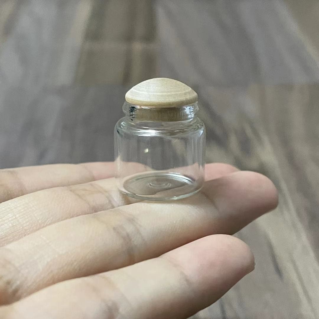 Miniature Glass Jar With Wood Lid Dollhouse Glass Bottle 1:12th Scale ...