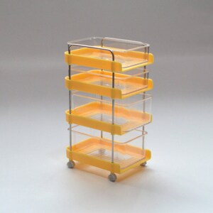 1:6 Miniature Storage Cart Dollhouse Kitchen Office Rolling Storage ...