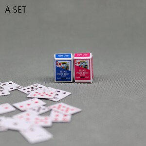 Dollhouse Miniature Poker Playing Cards Dollhouse Miniature - Etsy