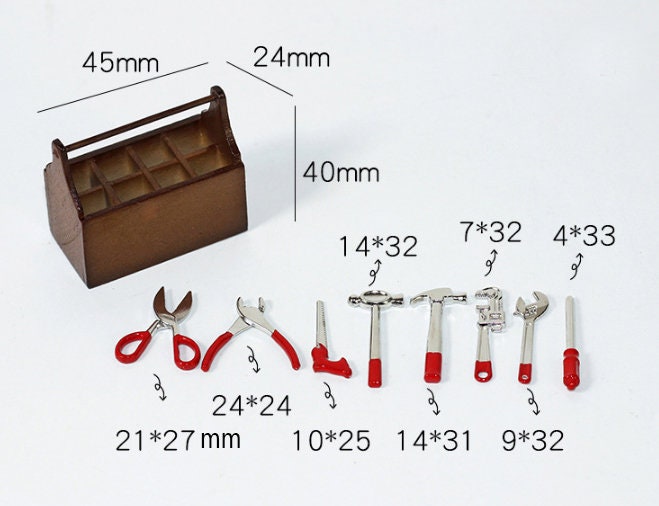 Miniature Wood Tool Box Collection Dollhouse Miniature Tool - Etsy