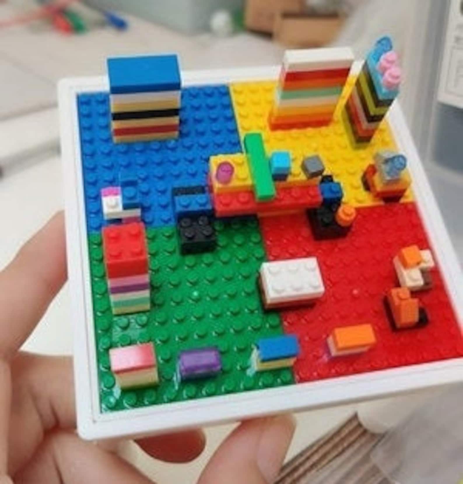 Miniature Building Block Table Dollhouse Multi Activity Table Set Mini ...