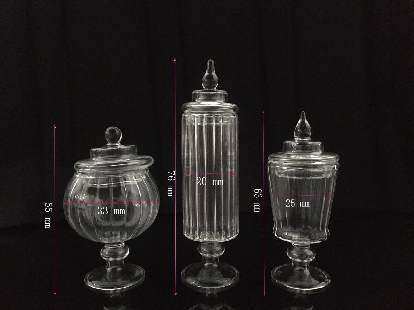 1/6 Scale Dollhouse Miniature Clear Apothecary Jar With Lid Candy ...