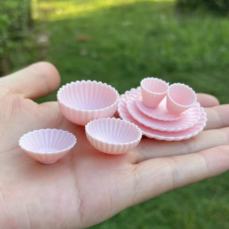 Miniature Plate Set Dollhouse Kitchen Dinnerware Set Mini | Etsy