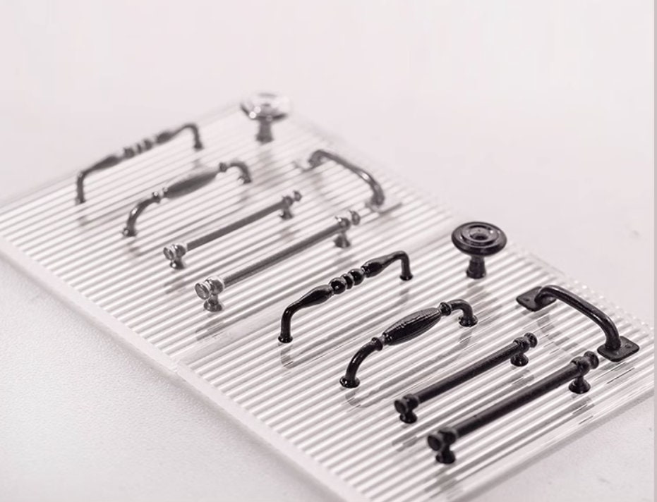 1:6 Miniature Drawer Pull Doll House Cabinet Metal Handle Dollhouse ...