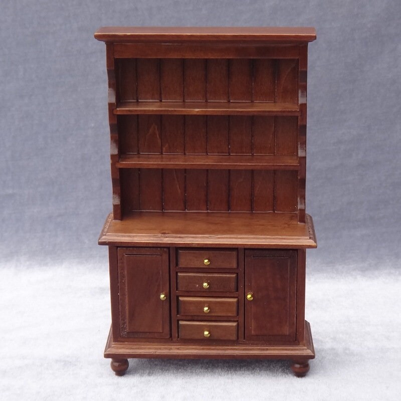 Dollhouse hutch miniature wood cabinet dolls house kitchen | Etsy