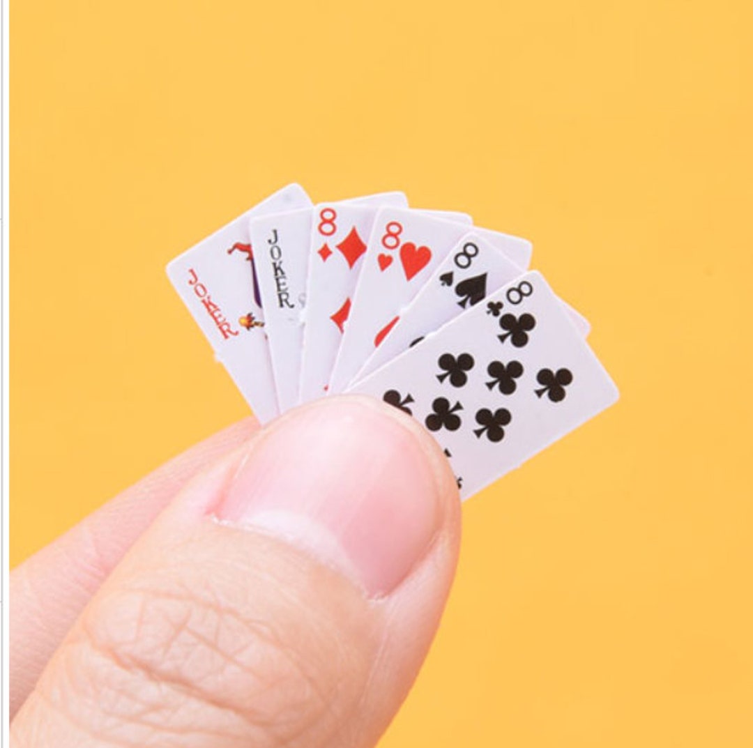 Dollhouse Miniature Poker Playing Cards Dollhouse Miniature Artisan ...