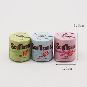 Miniature Bathroom Tissue 1:12 Scale Dollhouse Bathroom Roll Miniature ...