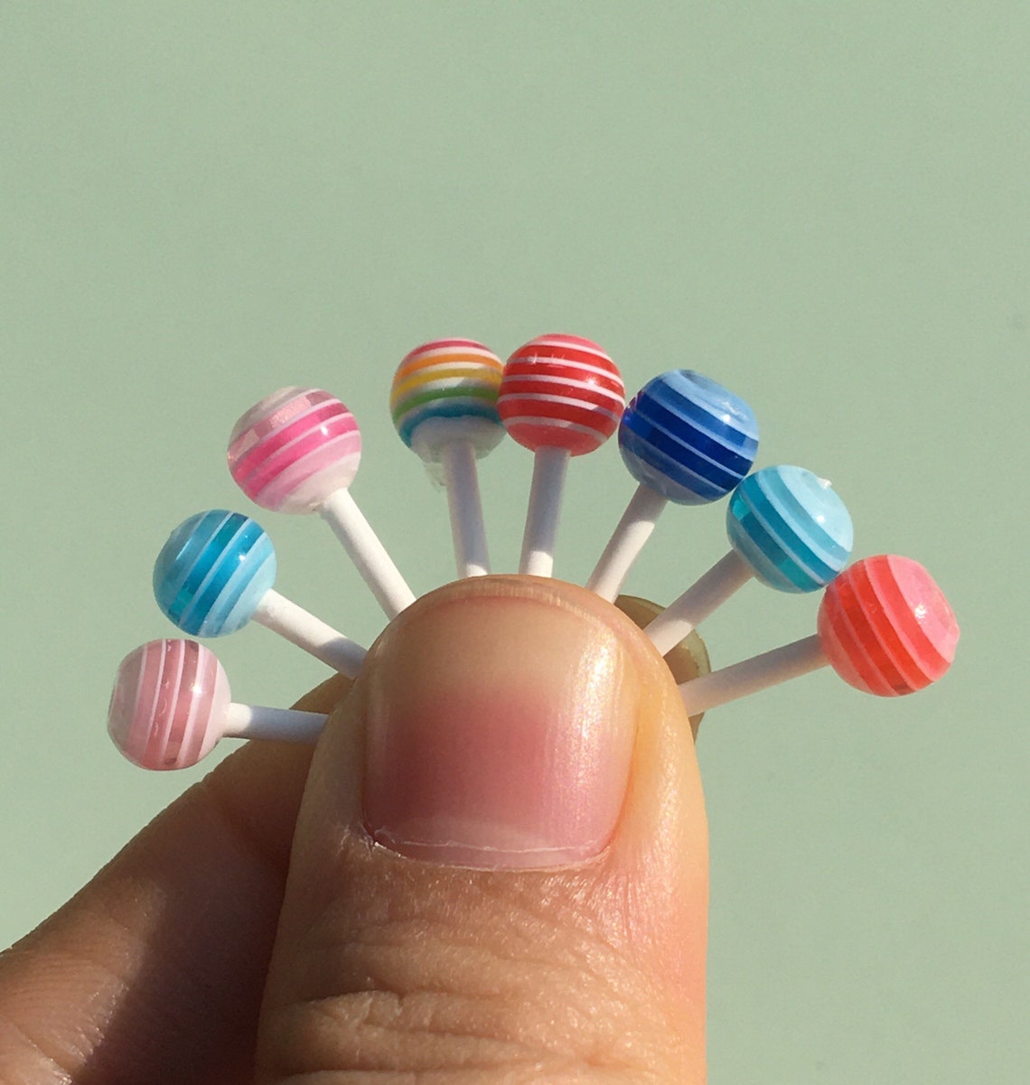 20 Pieces Mixed Miniature Rainbow Lollipops Miniature Food for Dolls ...