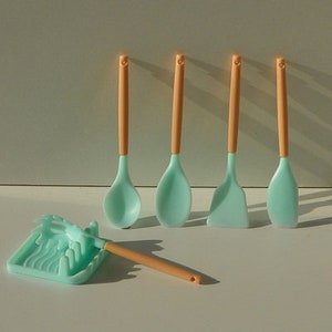 1:6 Scale Cooking Utensil Set Miniature Spatula Soup Ladle Scraper ...