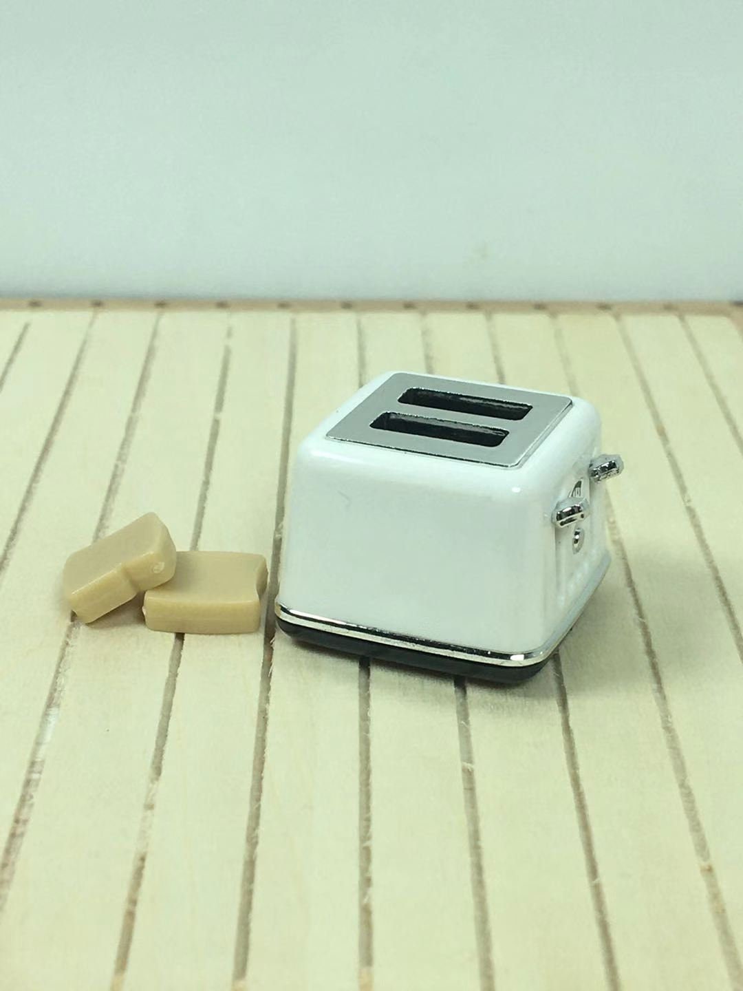 Dollhouse Miniature Toaster Mini Modern White Bread Machine for Doll ...