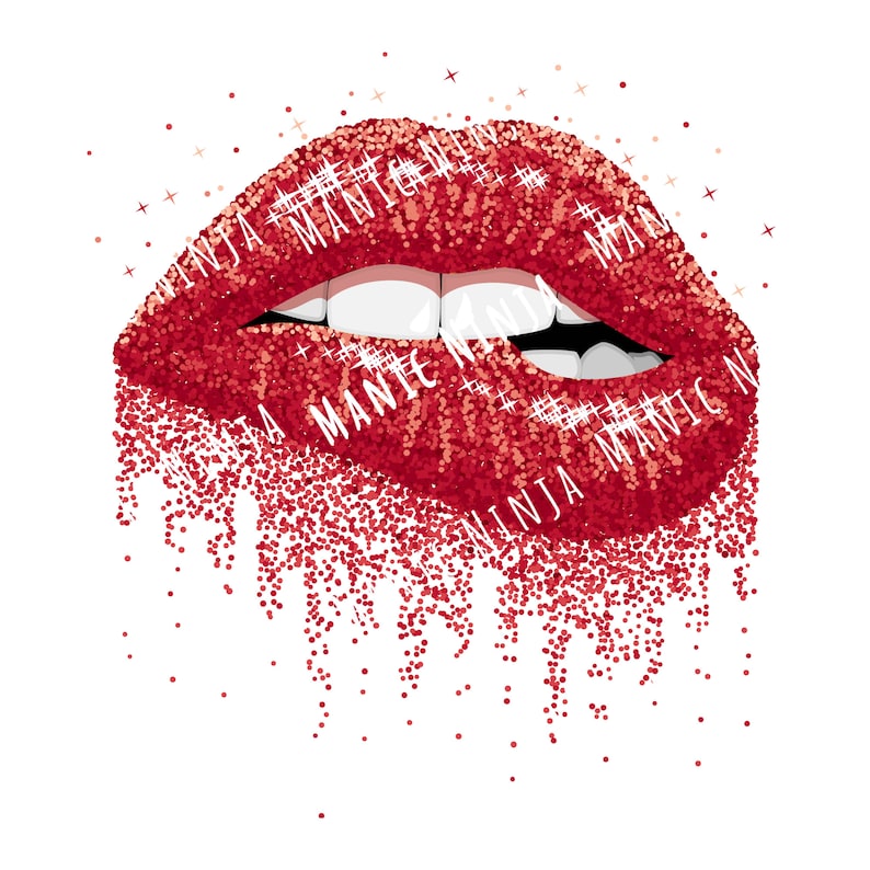Flaming Red Hot Glitter Lips PNG, Sublimation Graphics, Red Glitter ...
