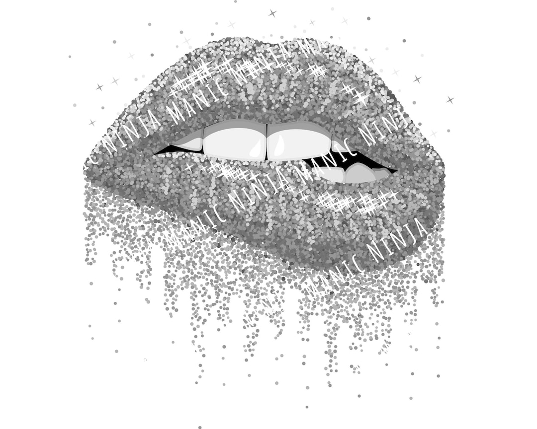 Silver Glitter Lips PNG, Sublimation Graphics, Silver Glitter Lips PNG ...