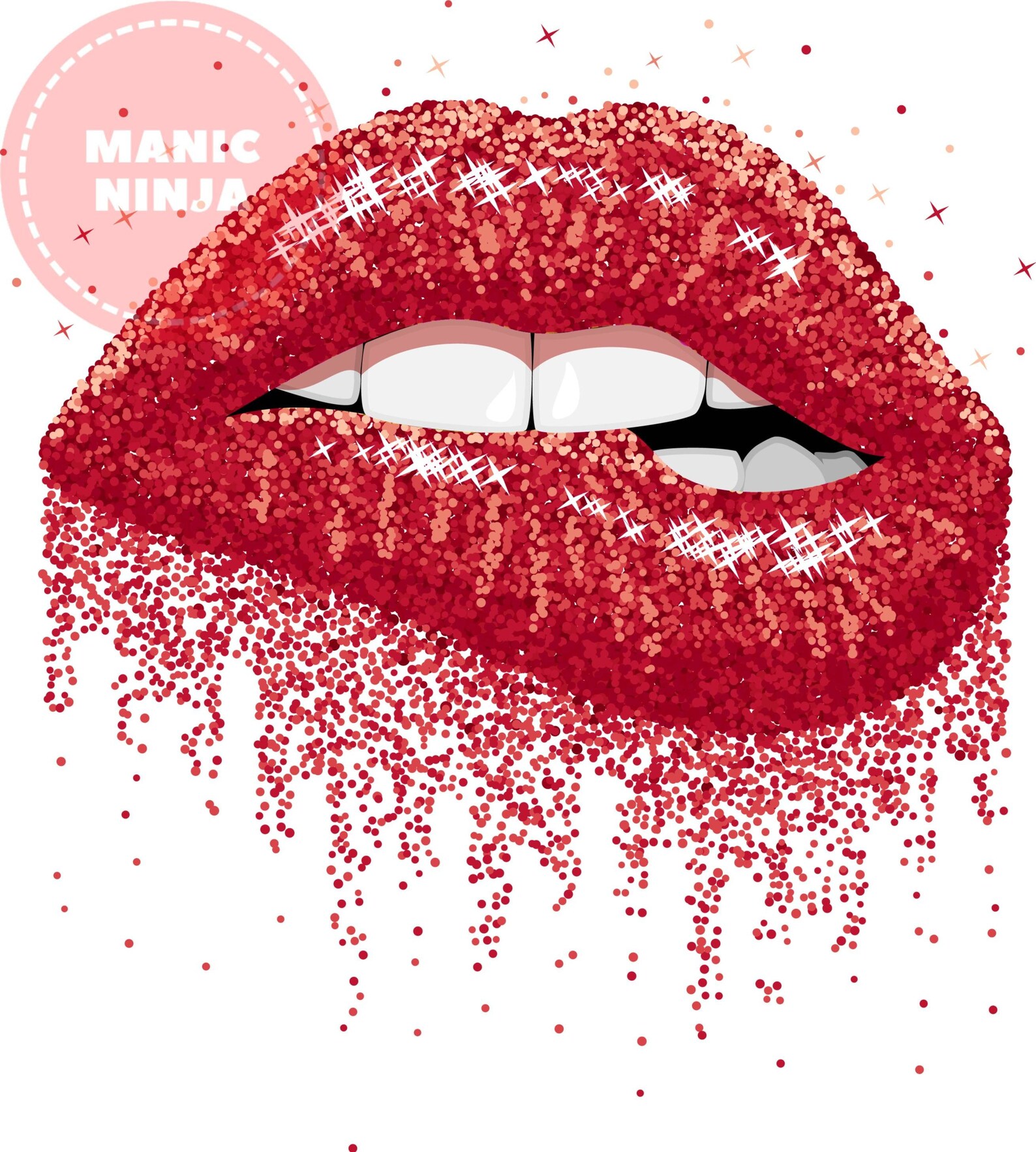 Flaming Red Hot Glitter Lips PNG, Sublimation Graphics, Red Glitter ...