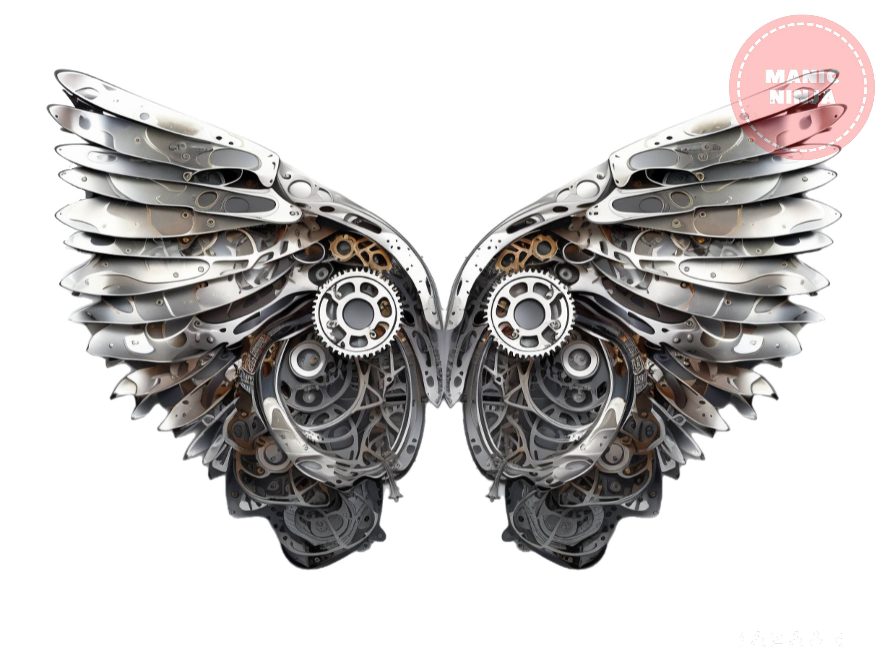 Mechanical Seraph: Metallic Marvel Wings - Etsy