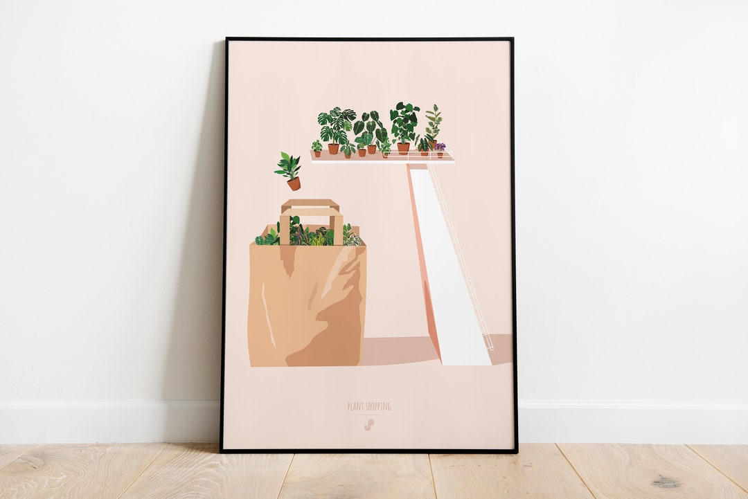 PLANT SHOPPING Poster Plant A3 Illustration Plant, Botany, Plant ...