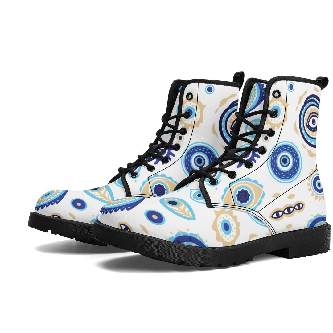 Womens Leather Boots Evil Eyes Leather Boots for Women Boots - Etsy